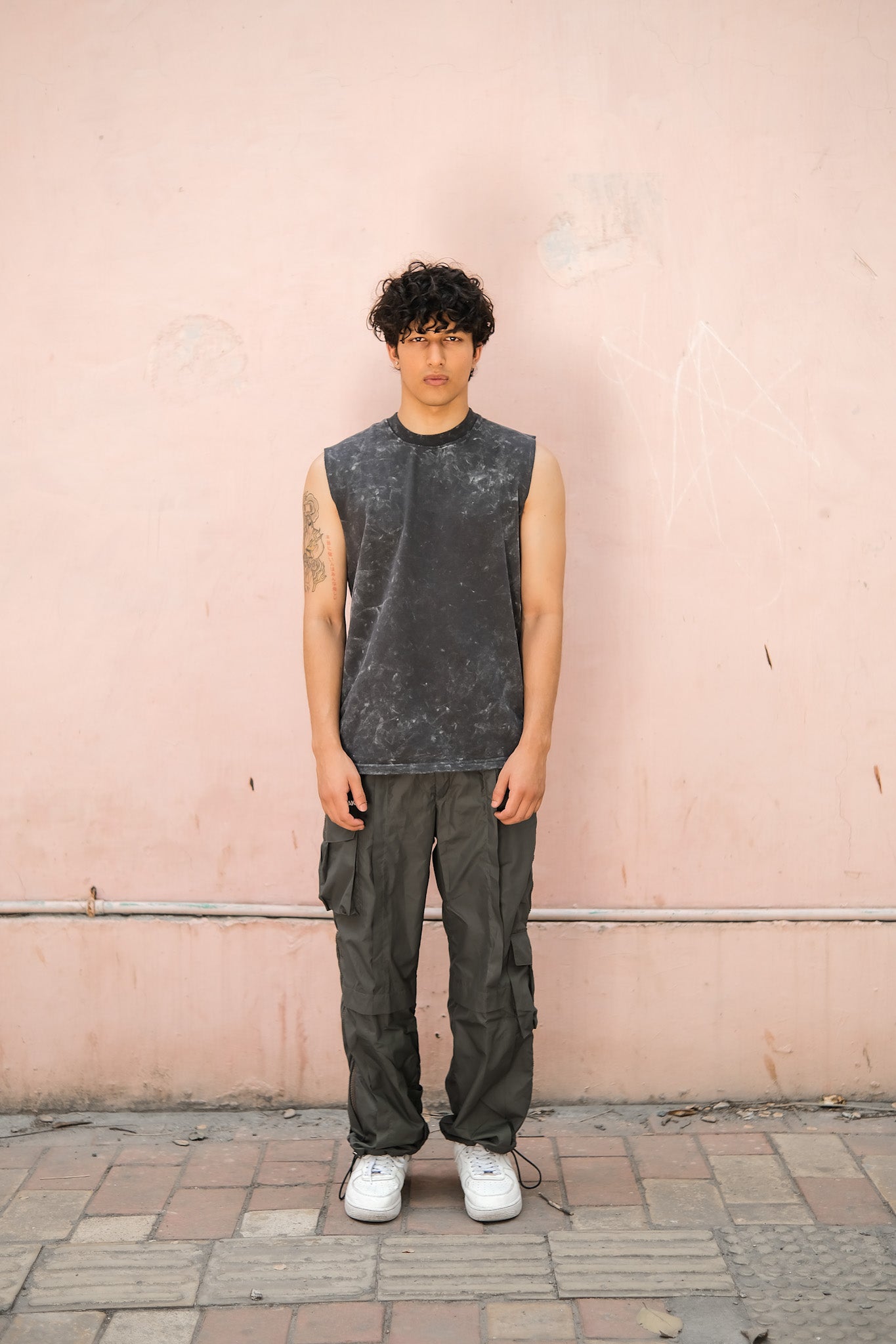 Buy Grey Acid Wash Ganji – Soft Cotton Streetwear Vest – Gnome